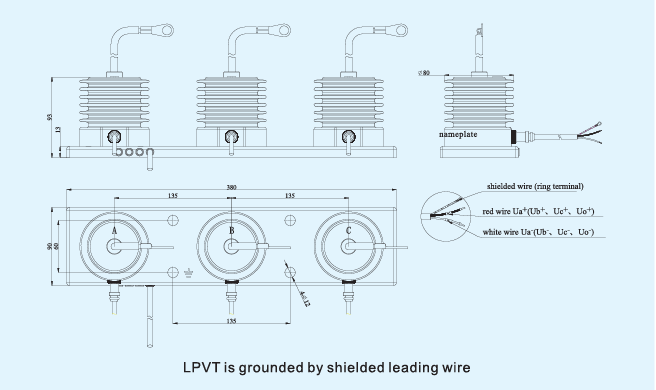Three Phase Electric LPVT MV Voltage Transformer For Voltage Measurement