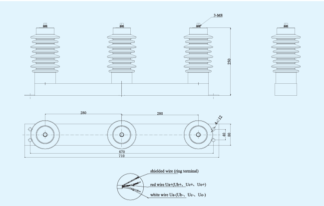3 Phase Electric MV Voltage Transformer / Medium Voltage Potential ...