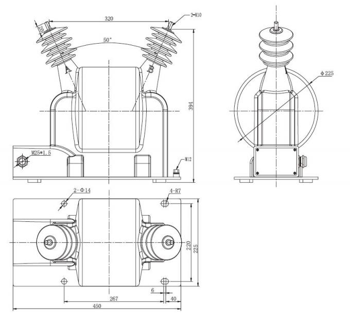 Outdoor MV Voltage Transformer / Medium Voltage Instrument Transformers