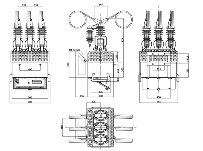 24KV Primary Cable 3CT 3VT Pole Mounted Metering Box